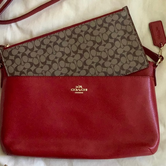 Coach | Bags | Coach Red Leather Crossbody Bag | Poshmark